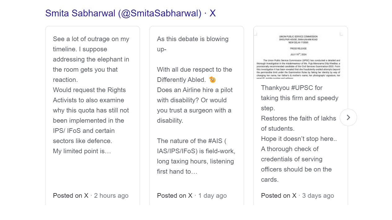 IAS Smita Sabharwal's Disability Quota Remark Misunderstood - Telangana NavaNirmana Sena